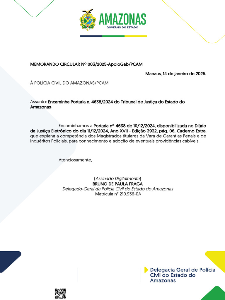 MEMO CIRC N 003 2025 APOIOGAB PCAM Memorando Circular | PDF