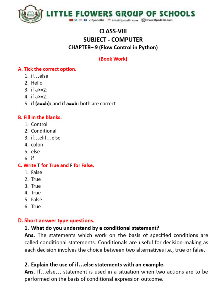 CH9 Flow Control in Python - Docx 1-1 | PDF | Software Development | Computer Programming