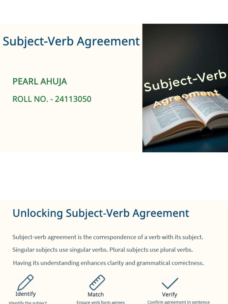 Subj Verb Agreement | PDF | Grammatical Number | Plural