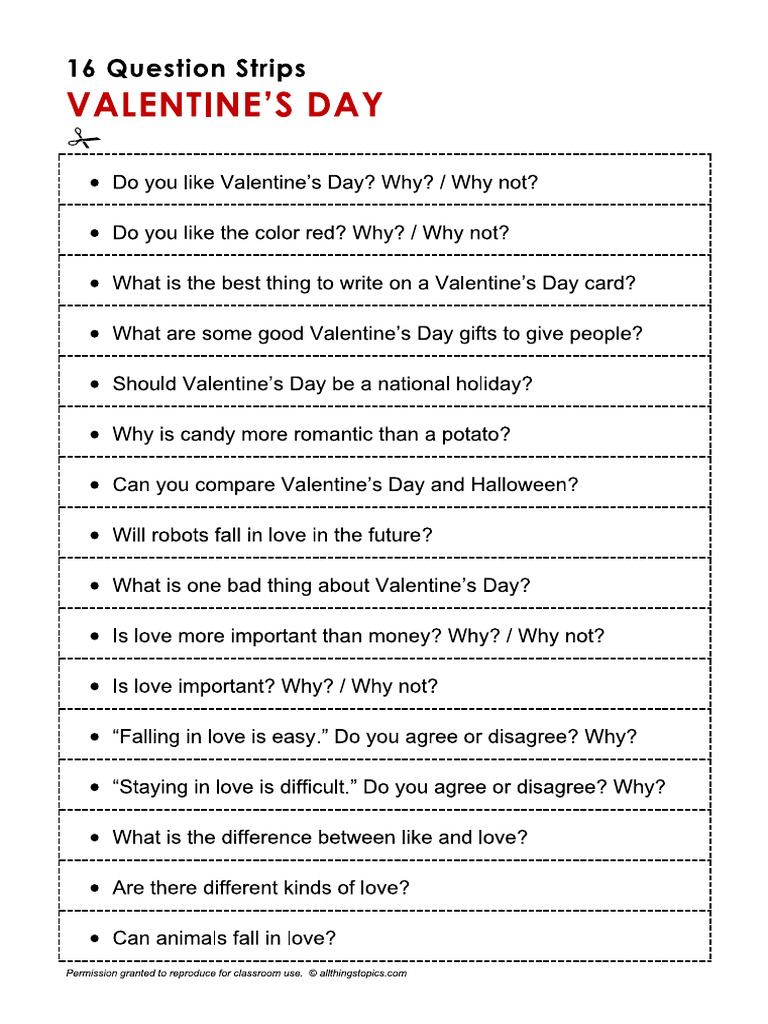 16 Question Stripes - Valentine's Day | PDF