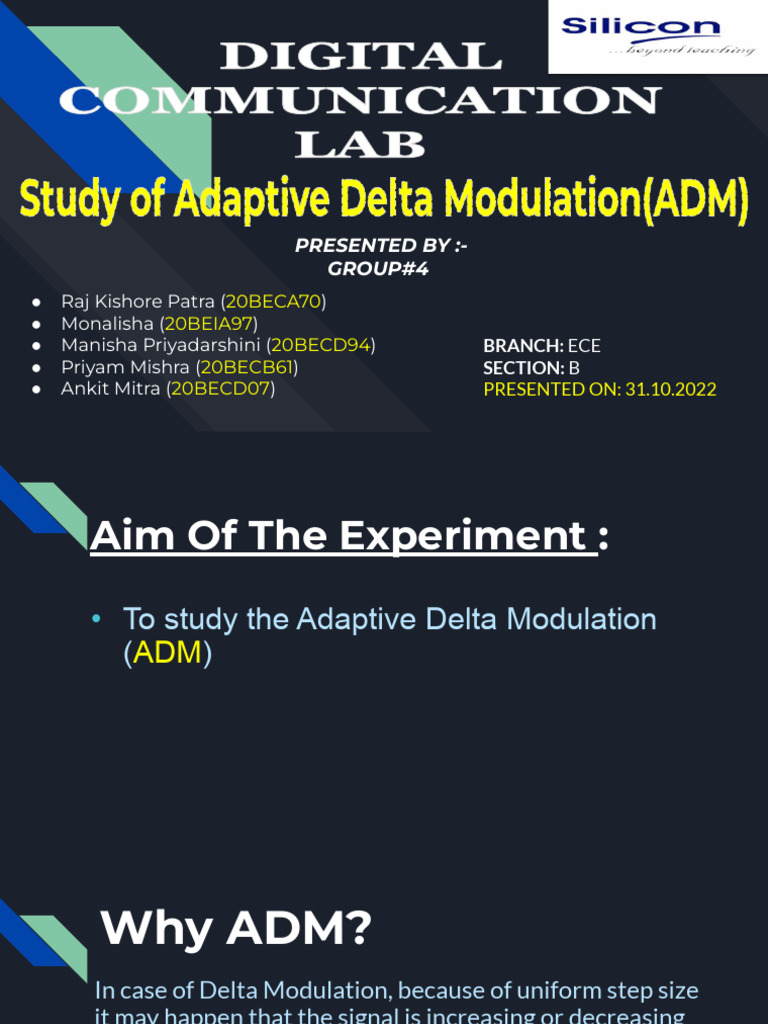 Adaptive Delta Modulation Experiment | PDF