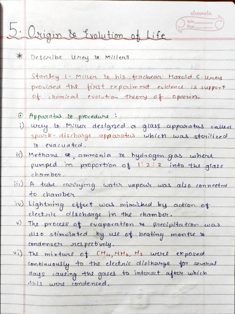 5. Origin & Evolution of Life Notes | PDF