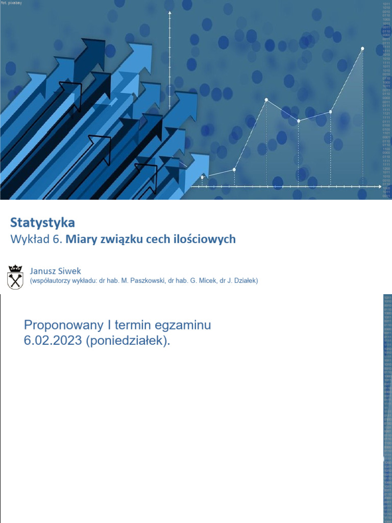 Wyklad 06. Miary Zwiazku Cech Ilosciowych | PDF