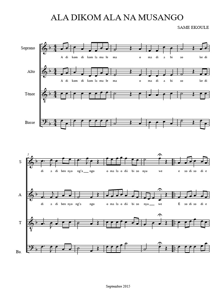Choral Sheet Music: ALA DIKOM | PDF