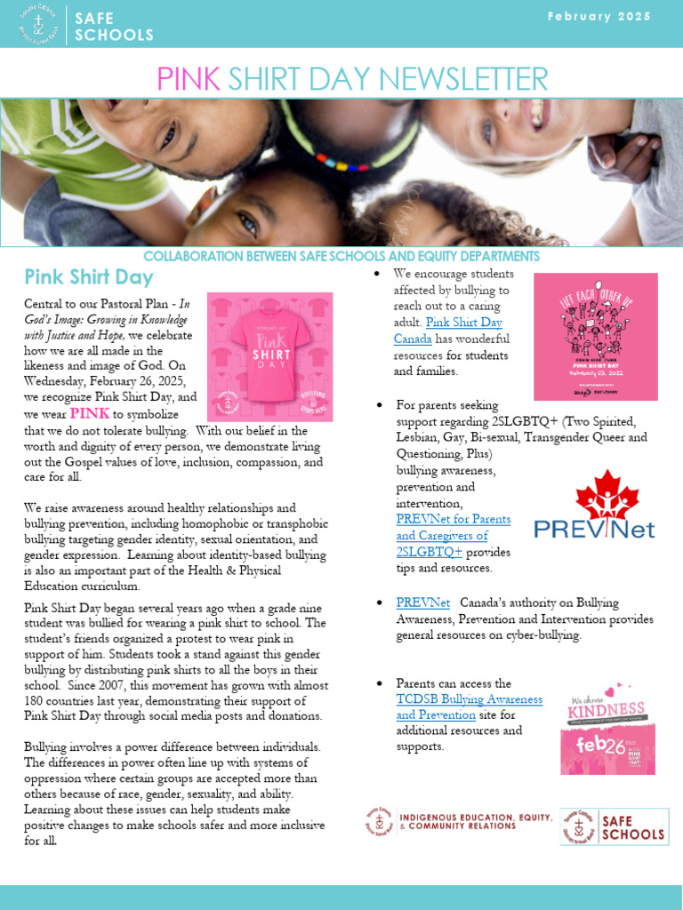 Pink Shirt Day FAMILIES 2025 | PDF | Bullying | Equality Rights
