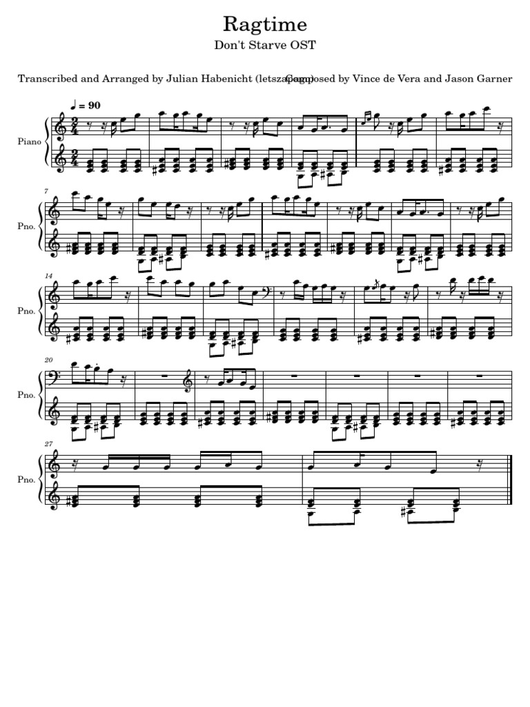 Ragtime__Dont_Starve | PDF | African American Music