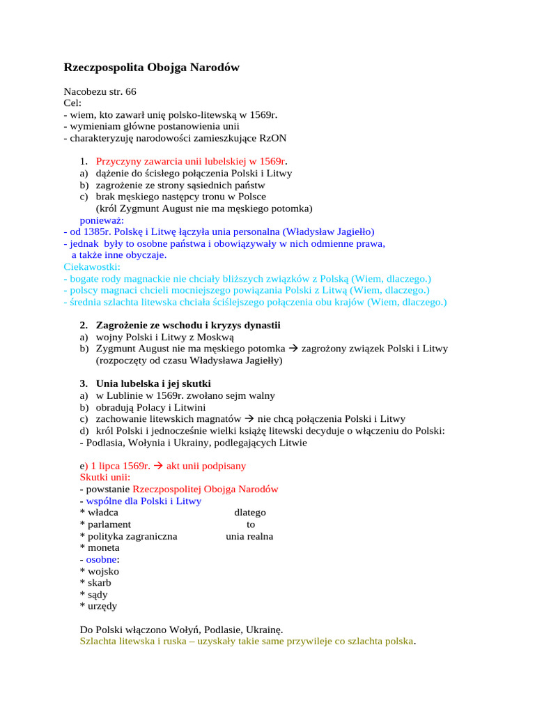 Rzeczpospolita Obojga Narodów | PDF