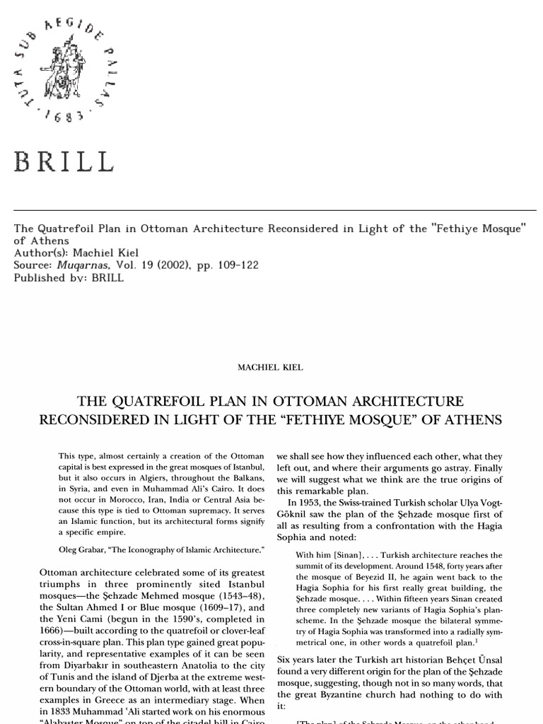 (Muqarnas 19) Machiel Kiel-The Qua Trefoil Plan in Ottoman Architecture ...