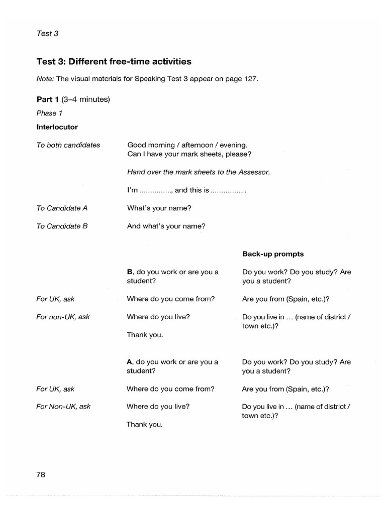 B1T3 KET Speaking | PDF