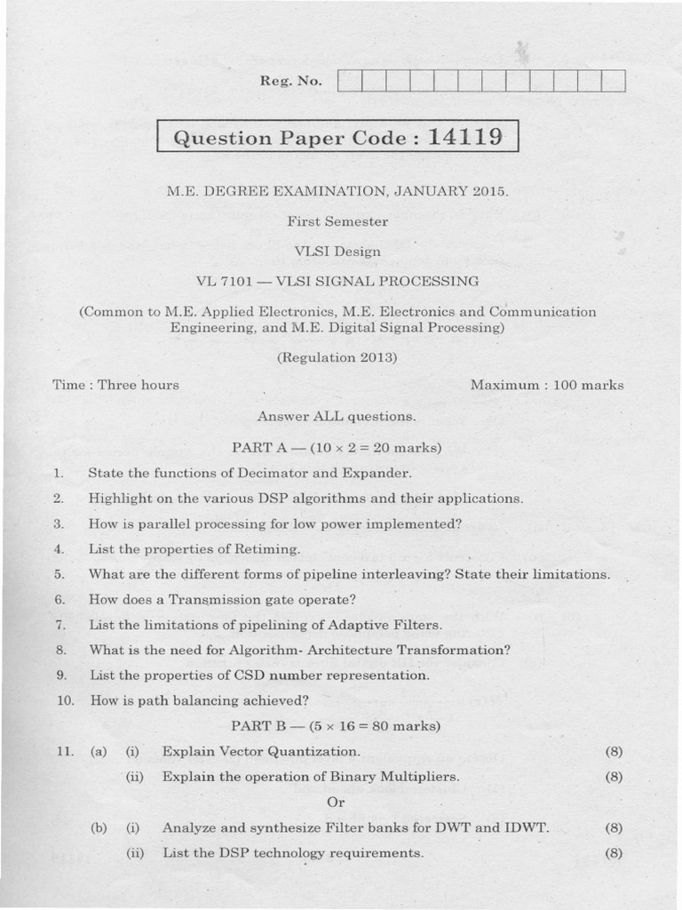 Vlsi Signal Processing 2015 1 Pdf Digital Signal Processing Signal Processing