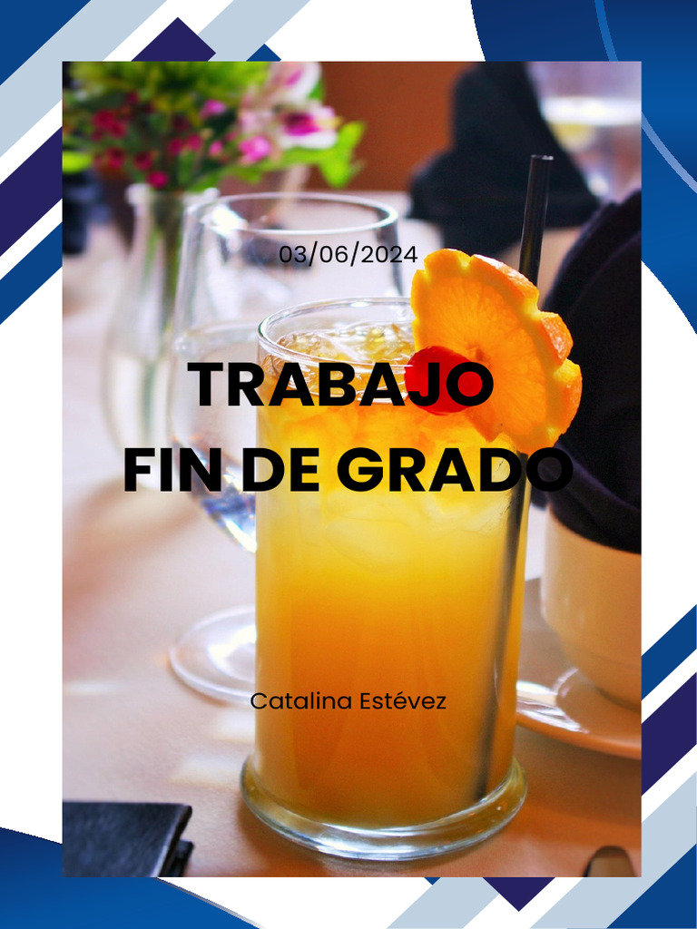 Documento A4 Portada Trabajo Final de Grado Profesional Elegante Azul | PDF