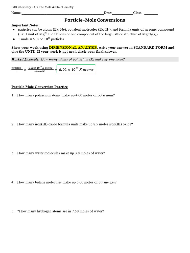 02b - U5 Particle-Mole Conversions (H)-2 | PDF