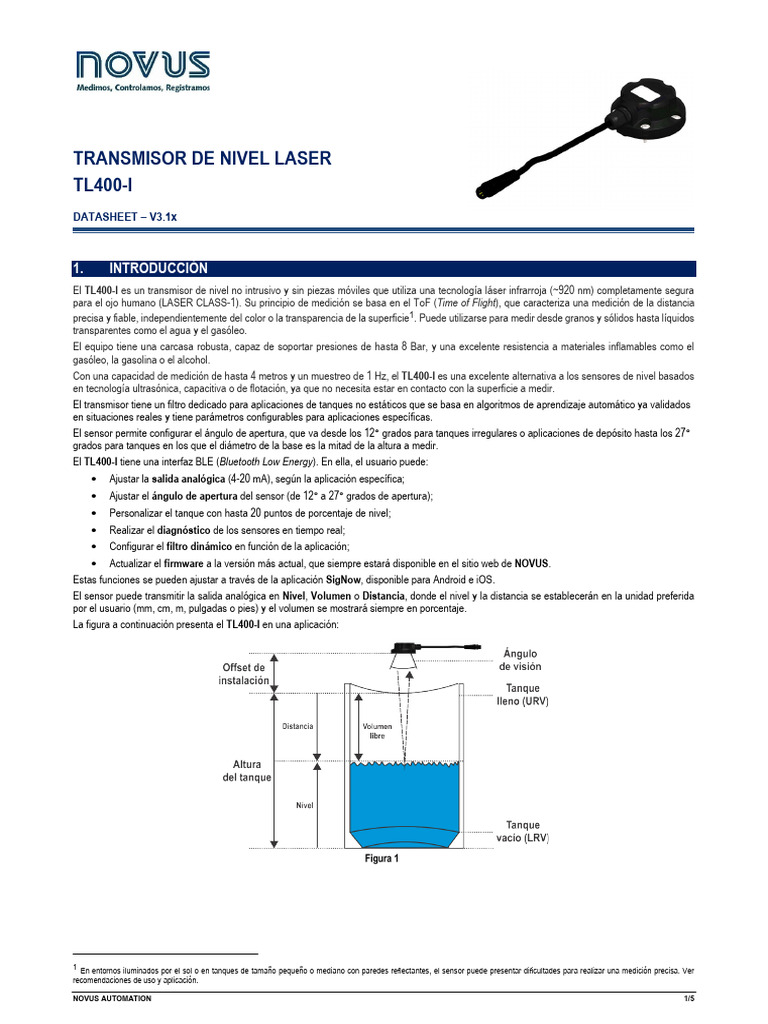 Datasheet Transmisor Nivel Tl400-I v31x Es | PDF | Sensor | Conector ...