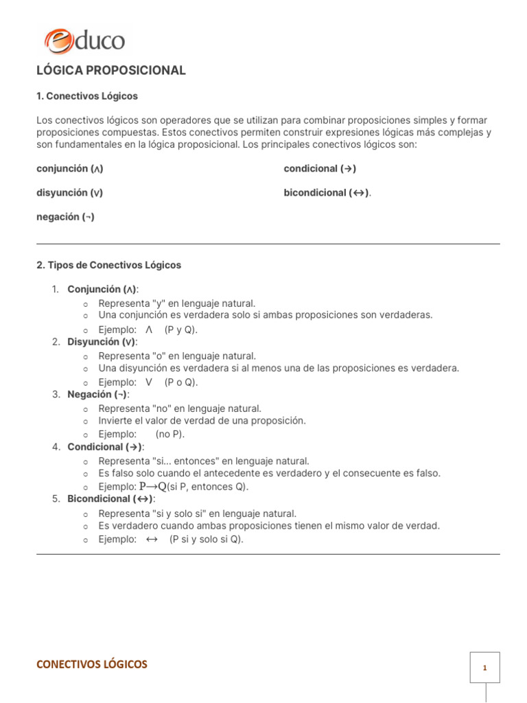 Introducción a Conectivos Lógicos | PDF | Lógica matemática | Lógica