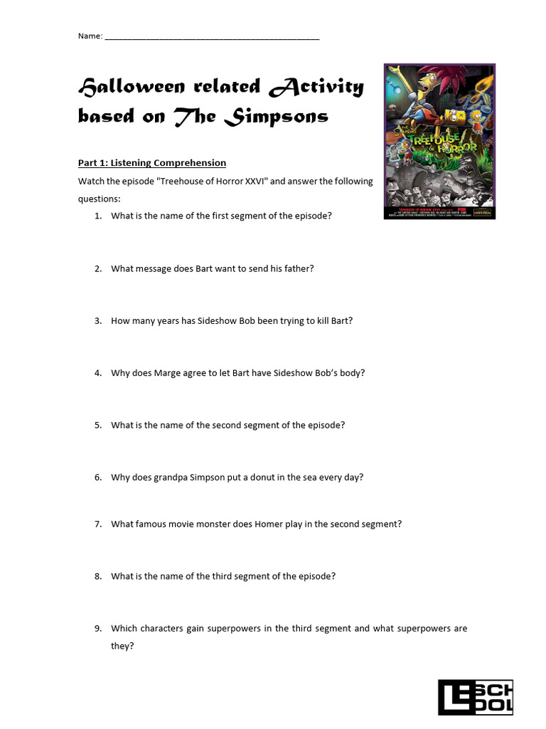 Halloween Activities: The Simpsons Episode | PDF