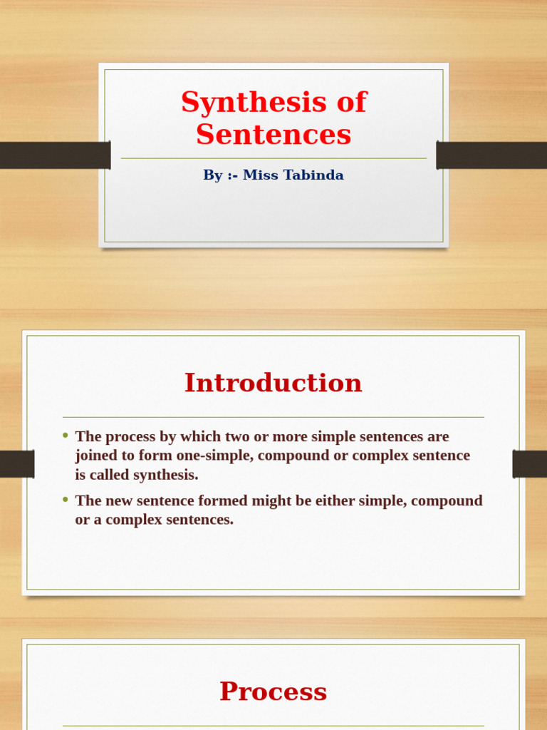 Sentence Synthesis Techniques Explained | PDF