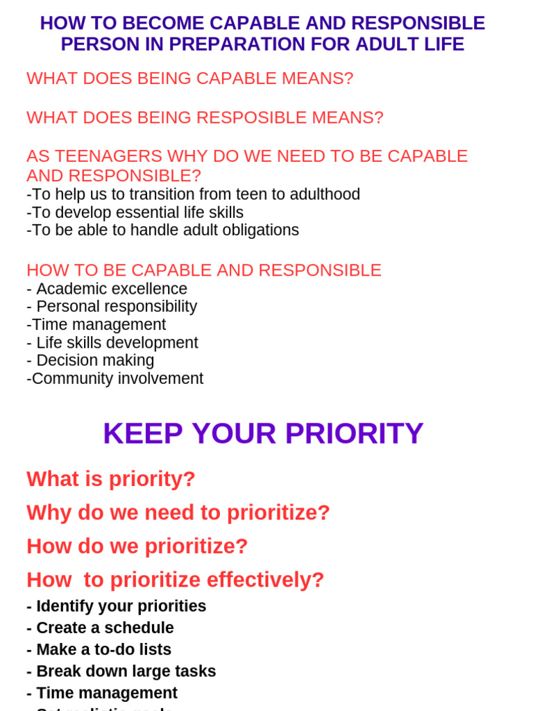 Becoming Capable and Responsible Teens | PDF