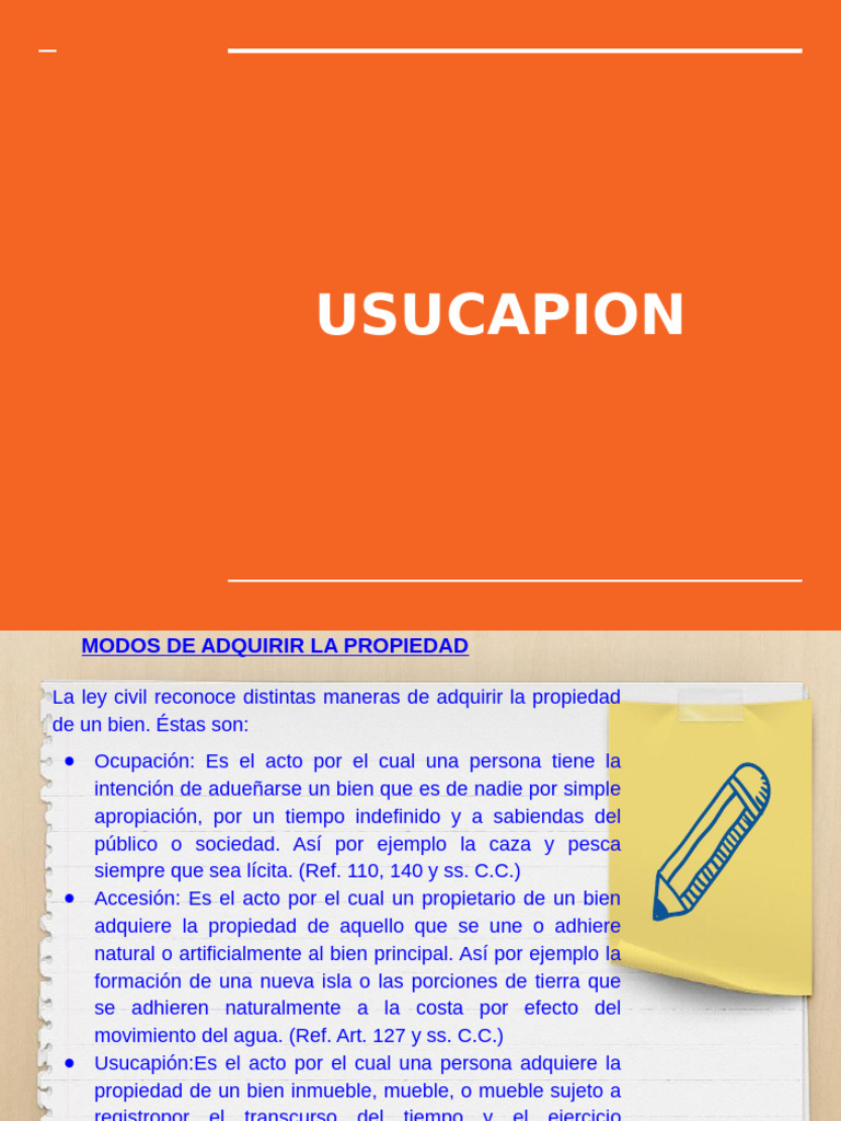 Usucapión | PDF | Posesión (Ley) | Posesión adversa