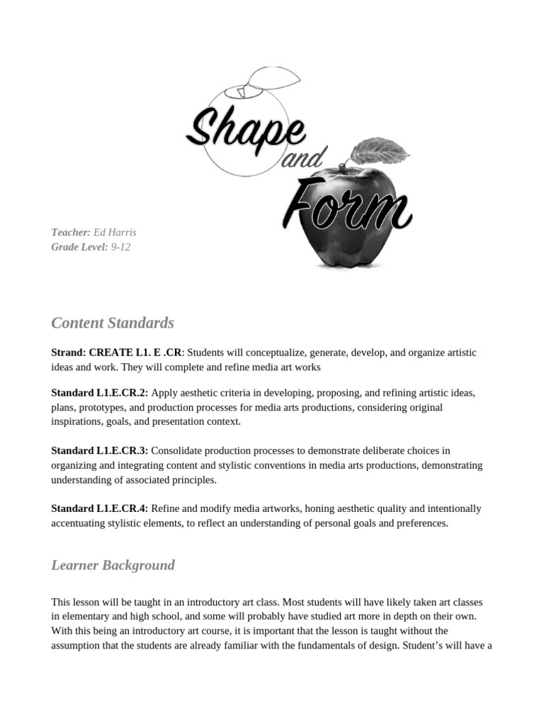 Exploring Shape and Form in Art | PDF | Drawing | Learning