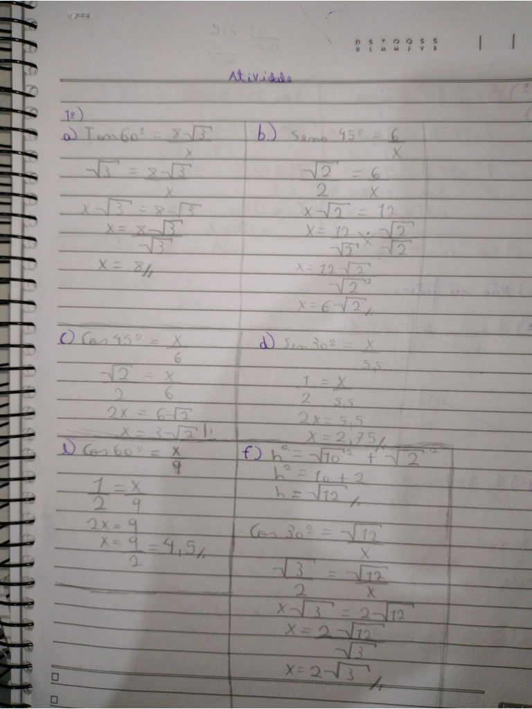 Trigonometria No Tri-Ngulo Ret-Ngulo. (22 de Fev. de 2025 - S 14-19) | PDF