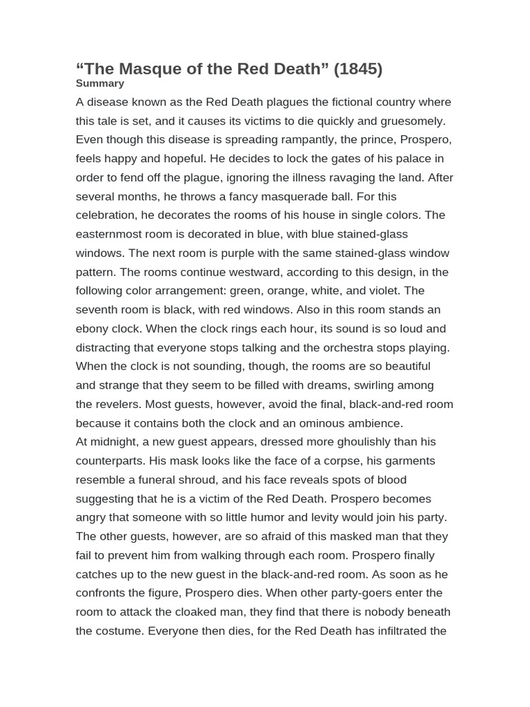 The Masque of The Red Death | PDF