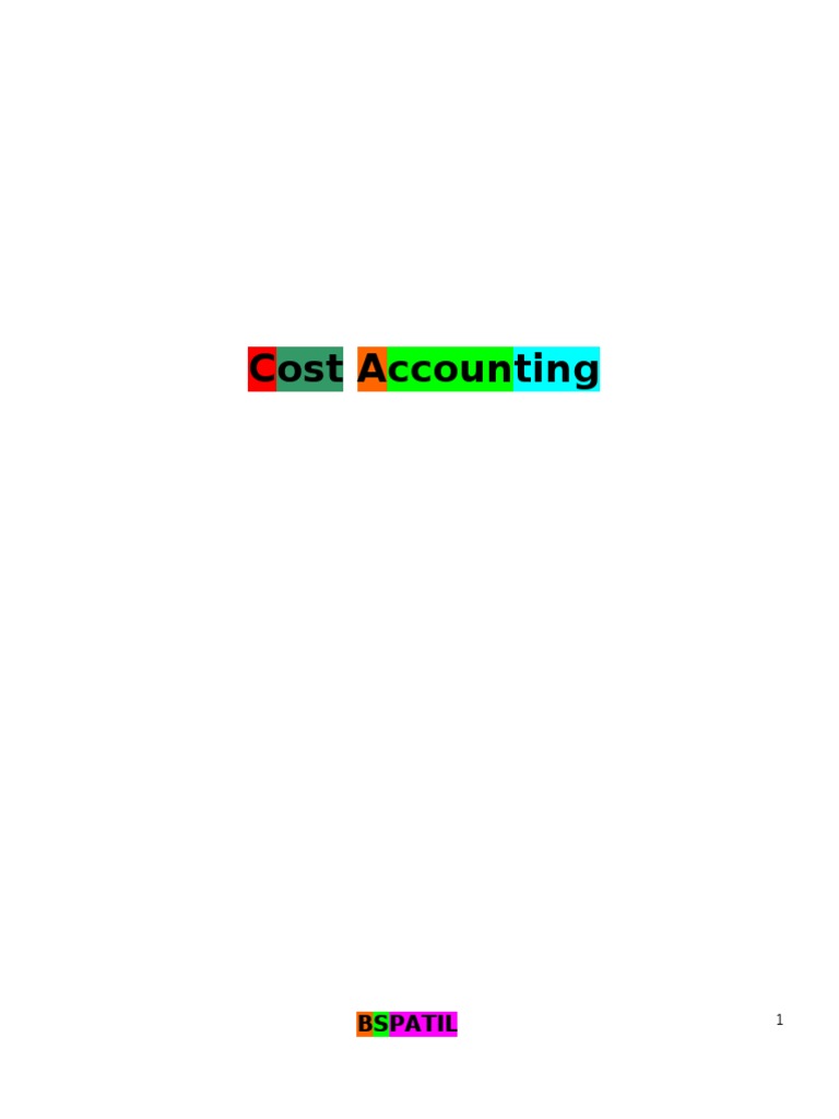 Cost Accounting Book of 3rd Sem Mba at Bec Doms | PDF | Cost Accounting ...