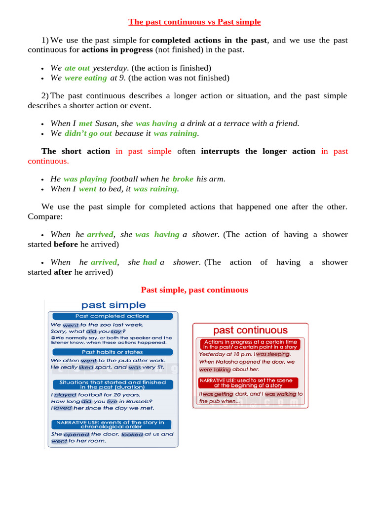 The Past Continuous and Past Simple | PDF