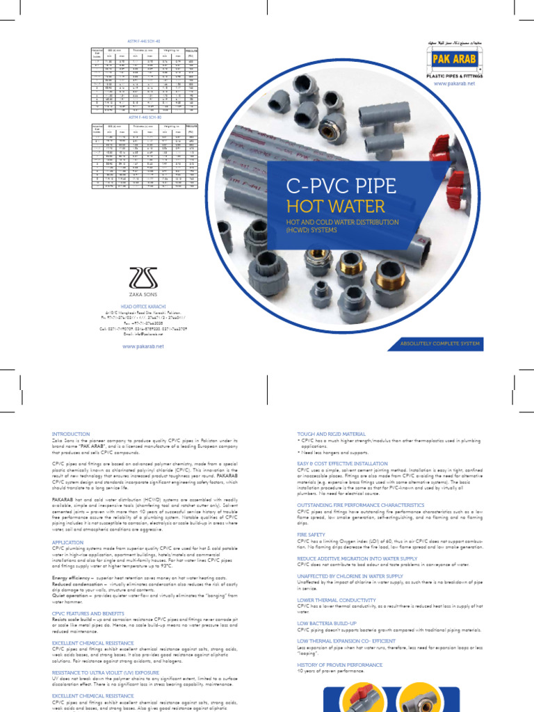 Pakarab CPVC Pipes Fittings | PDF | Water | Corrosion