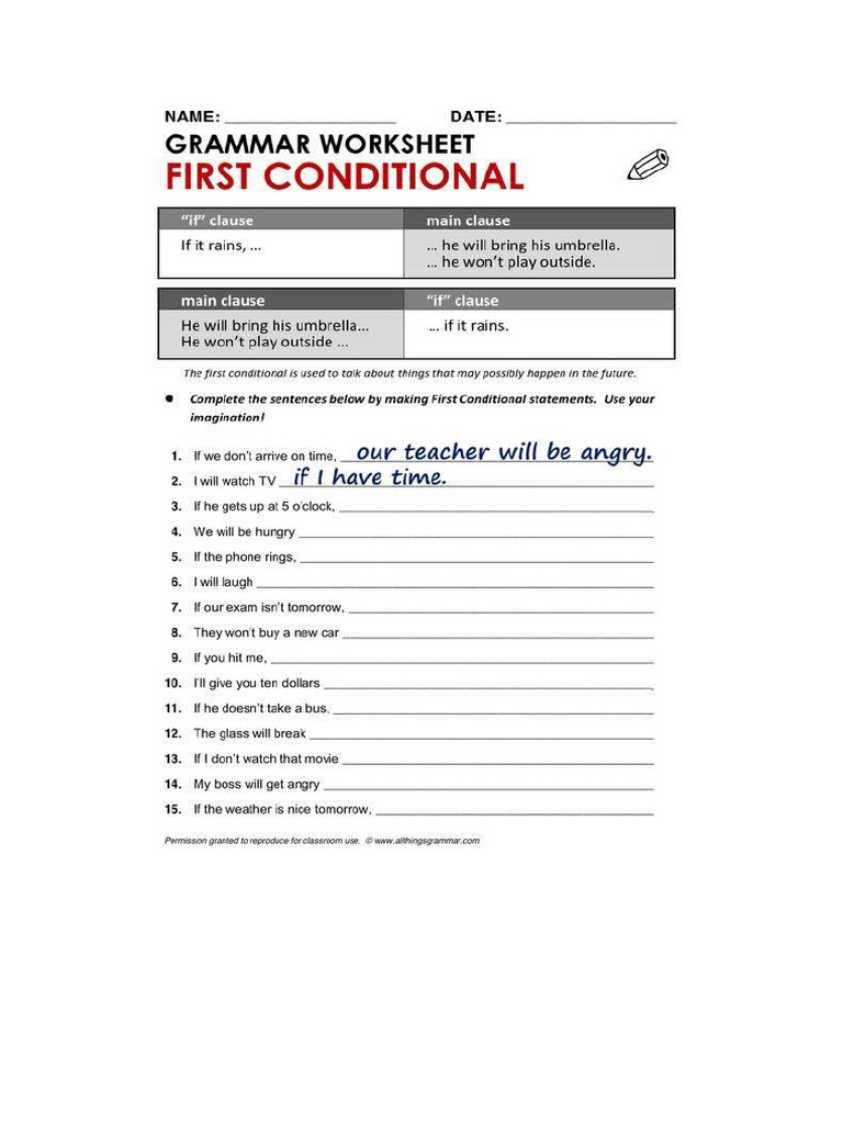 Conditionals Sentences For Jere | PDF