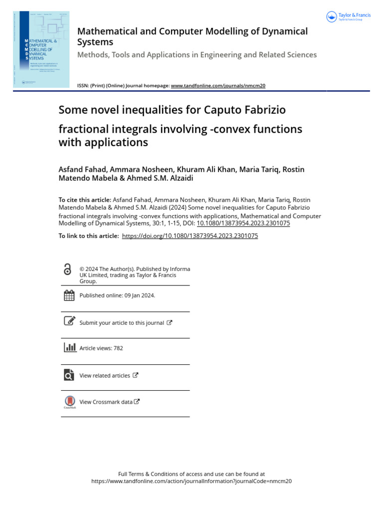 Some Novel Inequalities For Caputo Fabrizio Fractional Integrals Involving S - Convex Functions ...