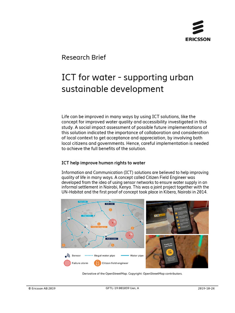 Research Brief Ict Water Supporting Urban Sustainable Dev | PDF | Information And Communications ...