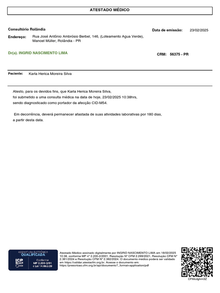 Atestado Matheus Guilherme Leite Waismann Frantz PDF | PDF