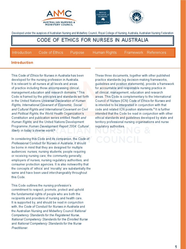 ANMC Code of Ethics | PDF | Nursing | Indigenous Australians