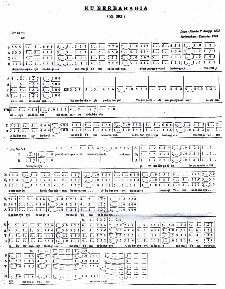 KJ. 392 - Kuberbahagia (SATB) | PDF
