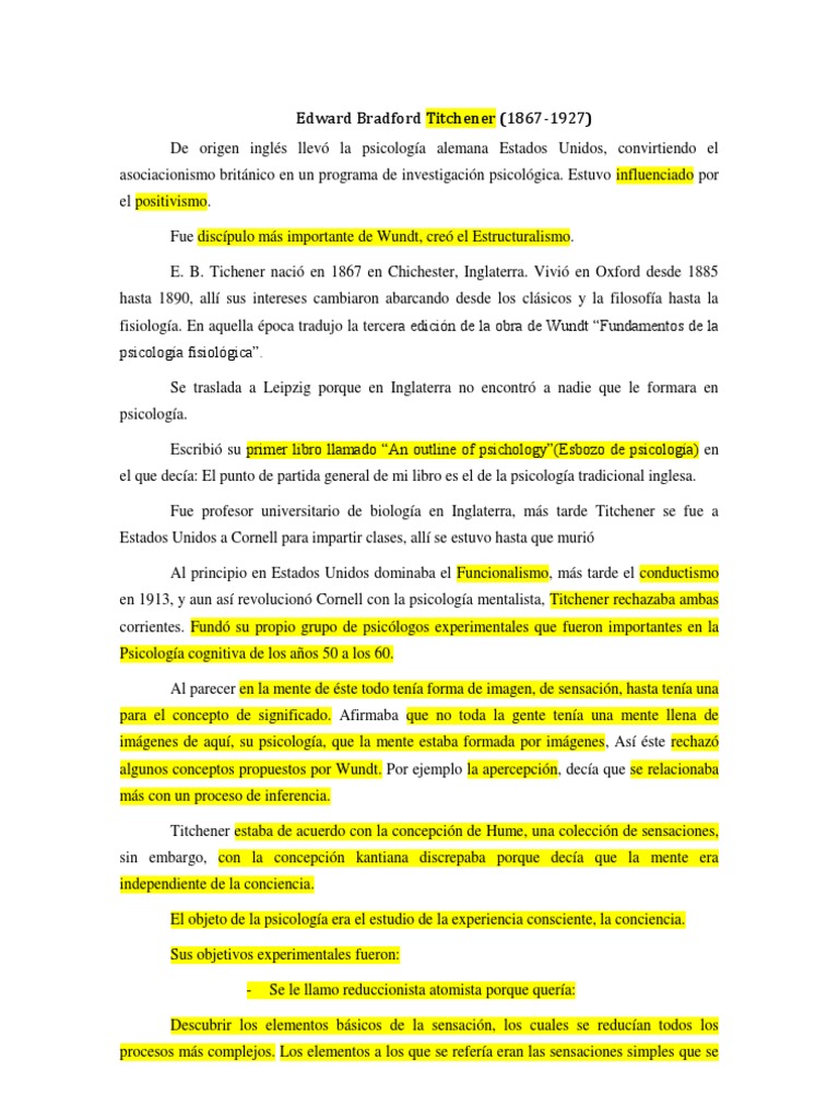 Estructuralismo de Titchener en Psicología | PDF | Sicología | Imagen