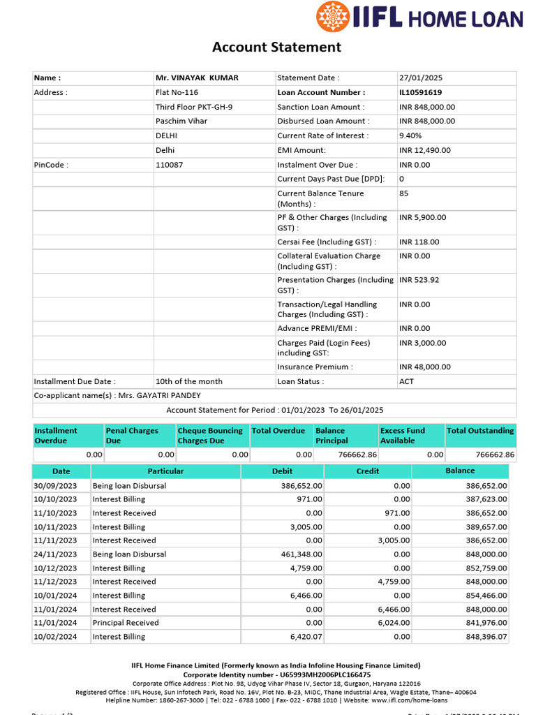 Account Statement (3) | PDF | Debits And Credits | Loans