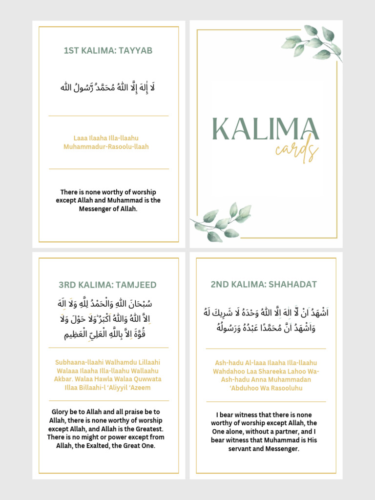 Six Kalimas of Islam Explained | PDF | Islamic Belief And Doctrine ...