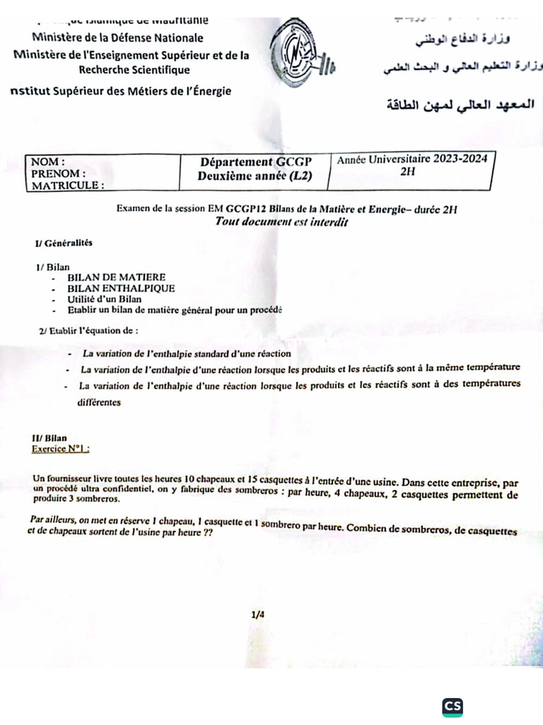 Rattrapage Bilan 23-24 | PDF