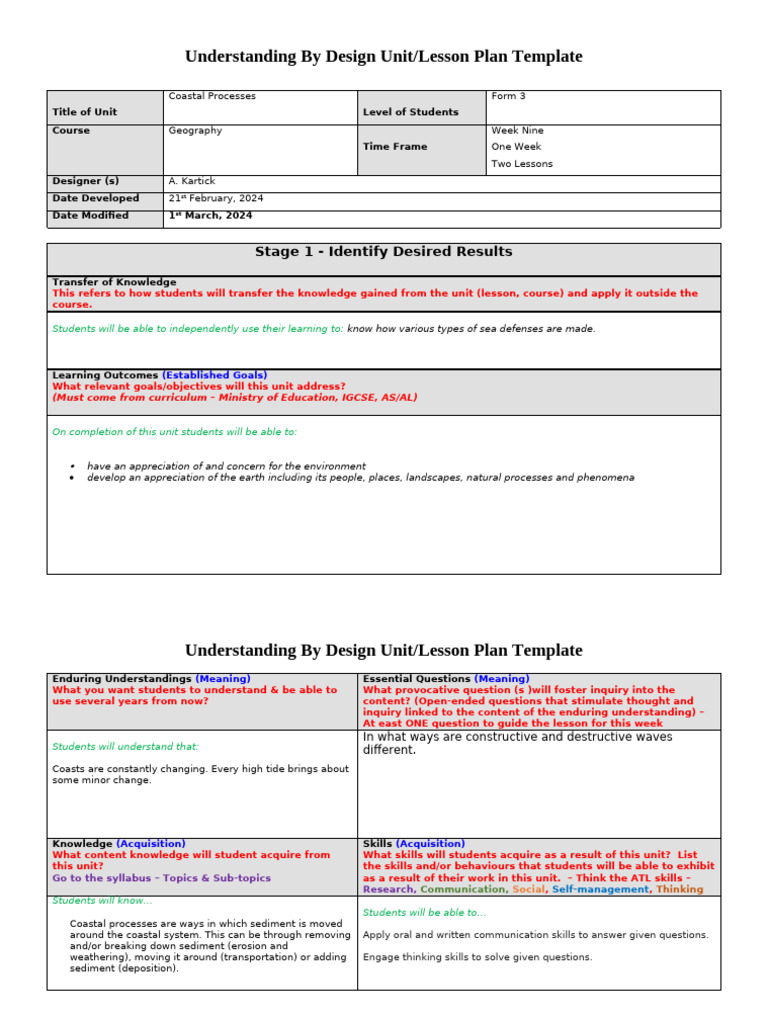 Kartick Geo f3 (t2) (Wk9) Journal | PDF | Educational Assessment | Lesson Plan