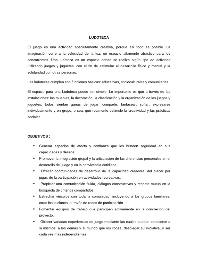 ludoTECA y Aprender Jugando Espacio Ludico Corporal, Conociendo y Recoorr | PDF | Percepción ...