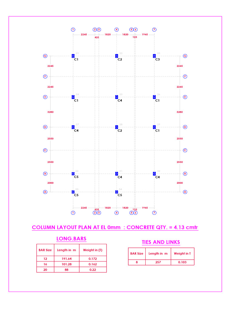 Columns Layout Plan - GF | PDF