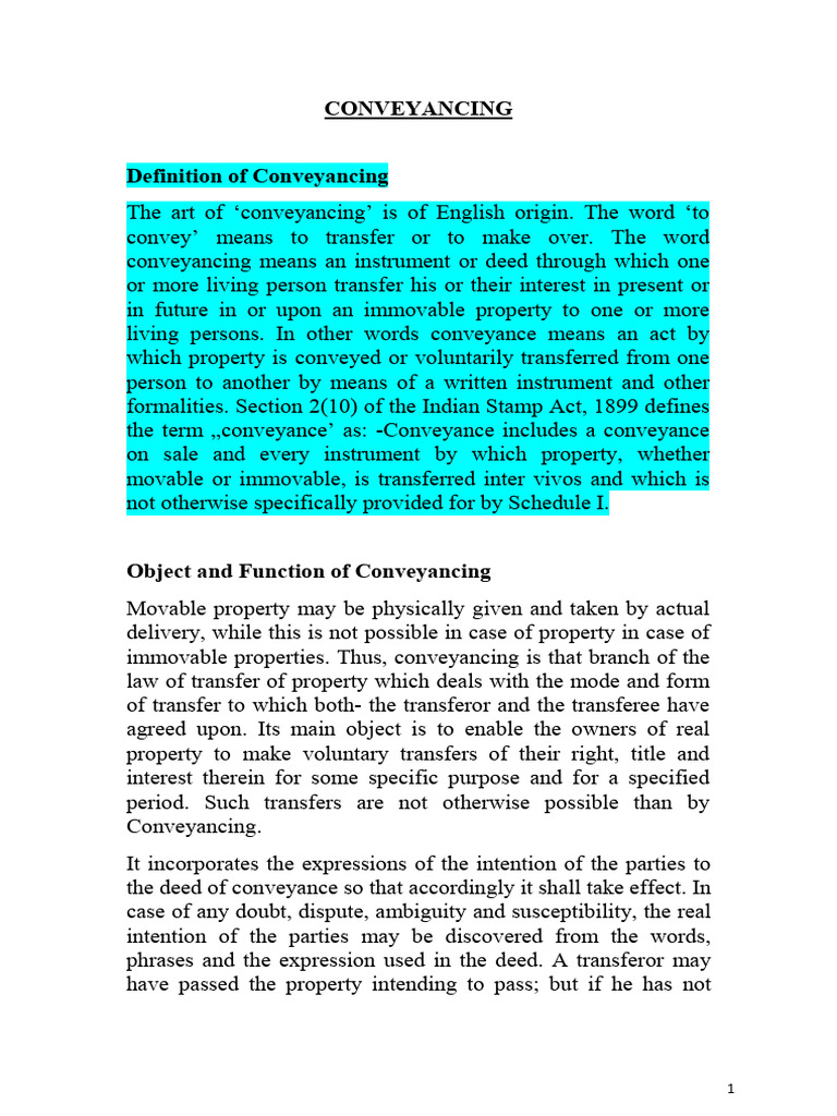 3003 - Conveyancing and Examples 1 | PDF | Power Of Attorney | Conveyancing