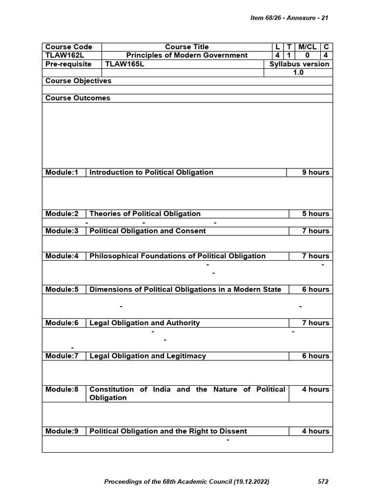 Principles of Modern Government Course | PDF | Social Contract ...