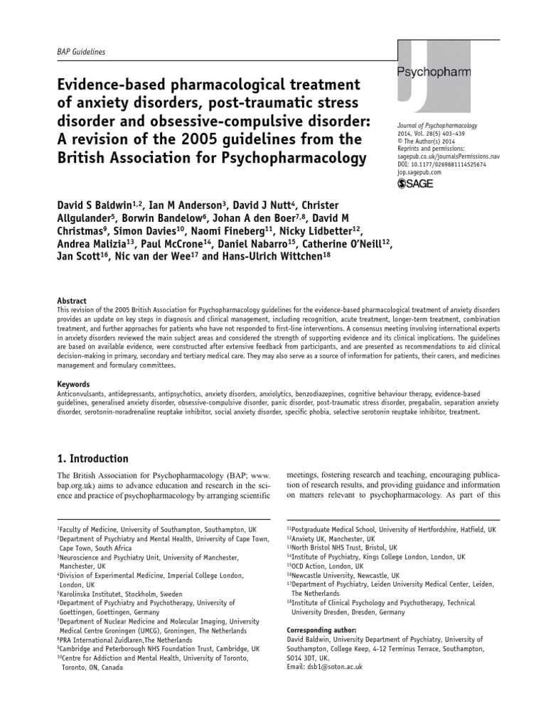 Baldwin 2014 | PDF | Mental Disorder | Anxiety