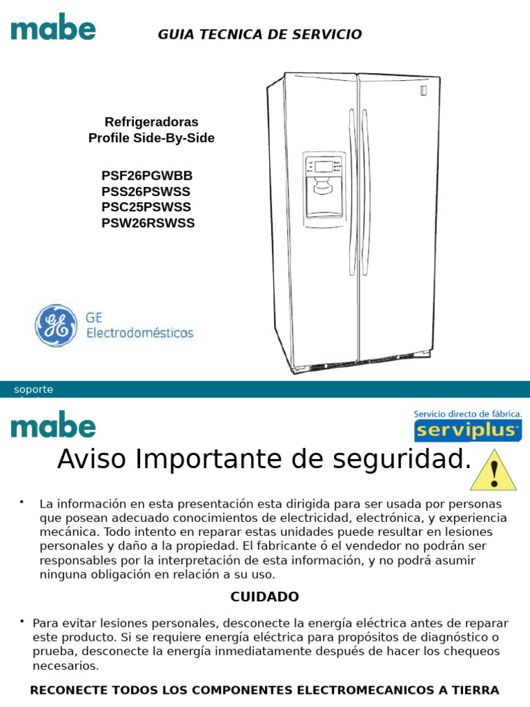 Mabe Guia Tec de Scio - Línea Ps | PDF | Presión | Refrigerador