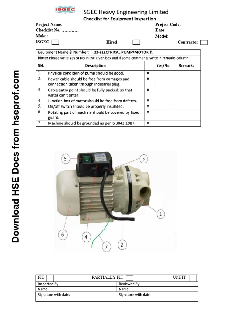 ISGEC Project Checklist Template | PDF
