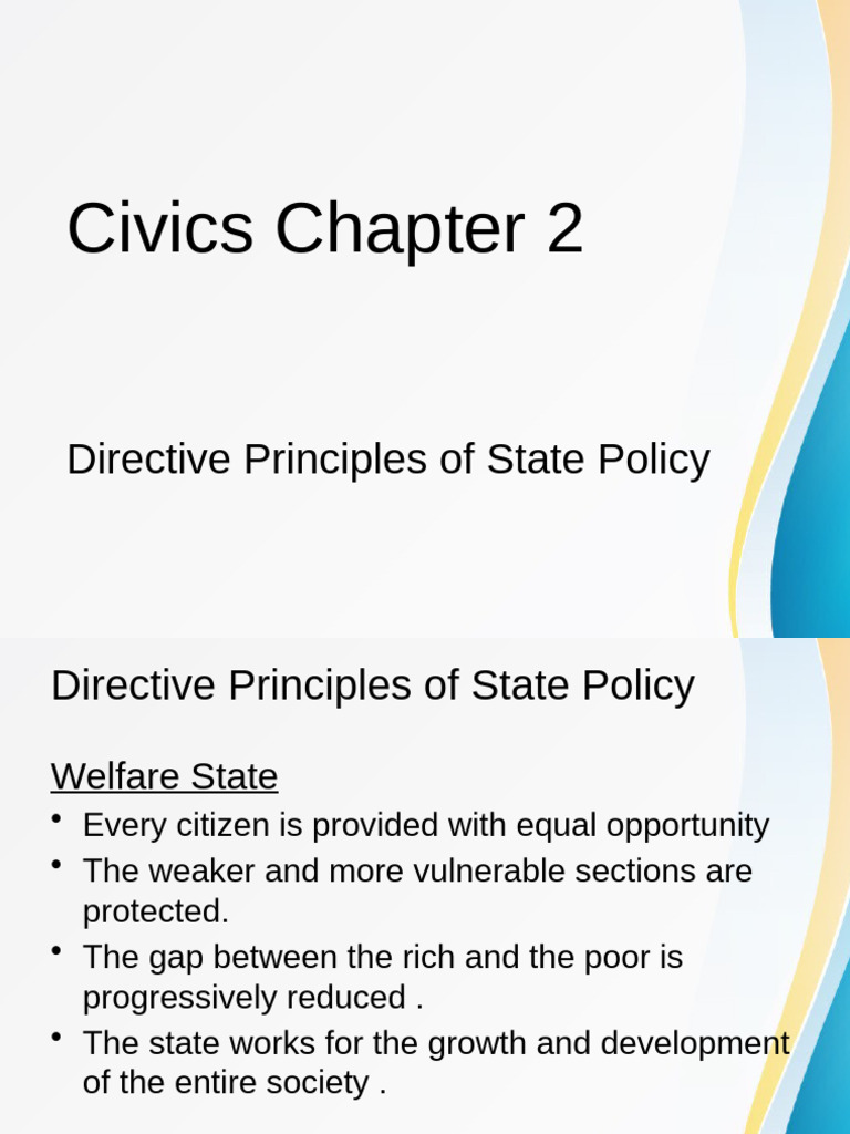 Term 2 Civics Chapter 2 Directive Principles Part 1 | PDF