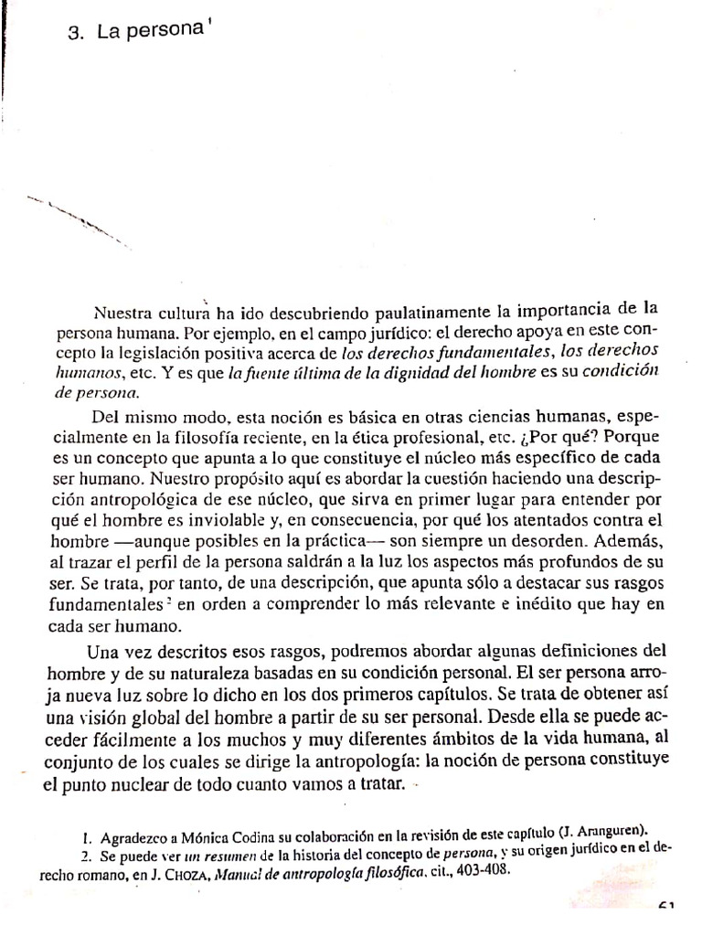 Antrop. Filos. Yepes, Aranguren | PDF