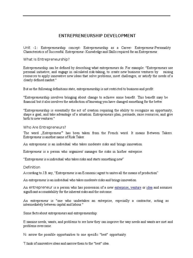 Entrepreneurship Development | PDF | Entrepreneurship | Swot Analysis