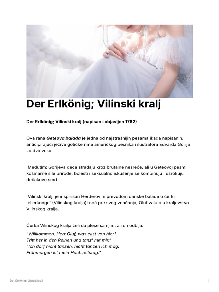 Der Erlknig Vilinski Kralj-1 | PDF